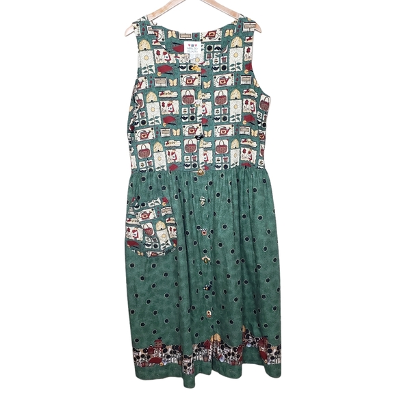 Vintage | Dresses | Vintage 9s Worldly Designs Maxi Dress Ceramic ...
